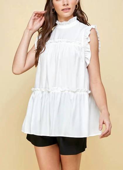Pinch | Tops | New Pinch Tiered Ruffle Blouse In White | Poshmark